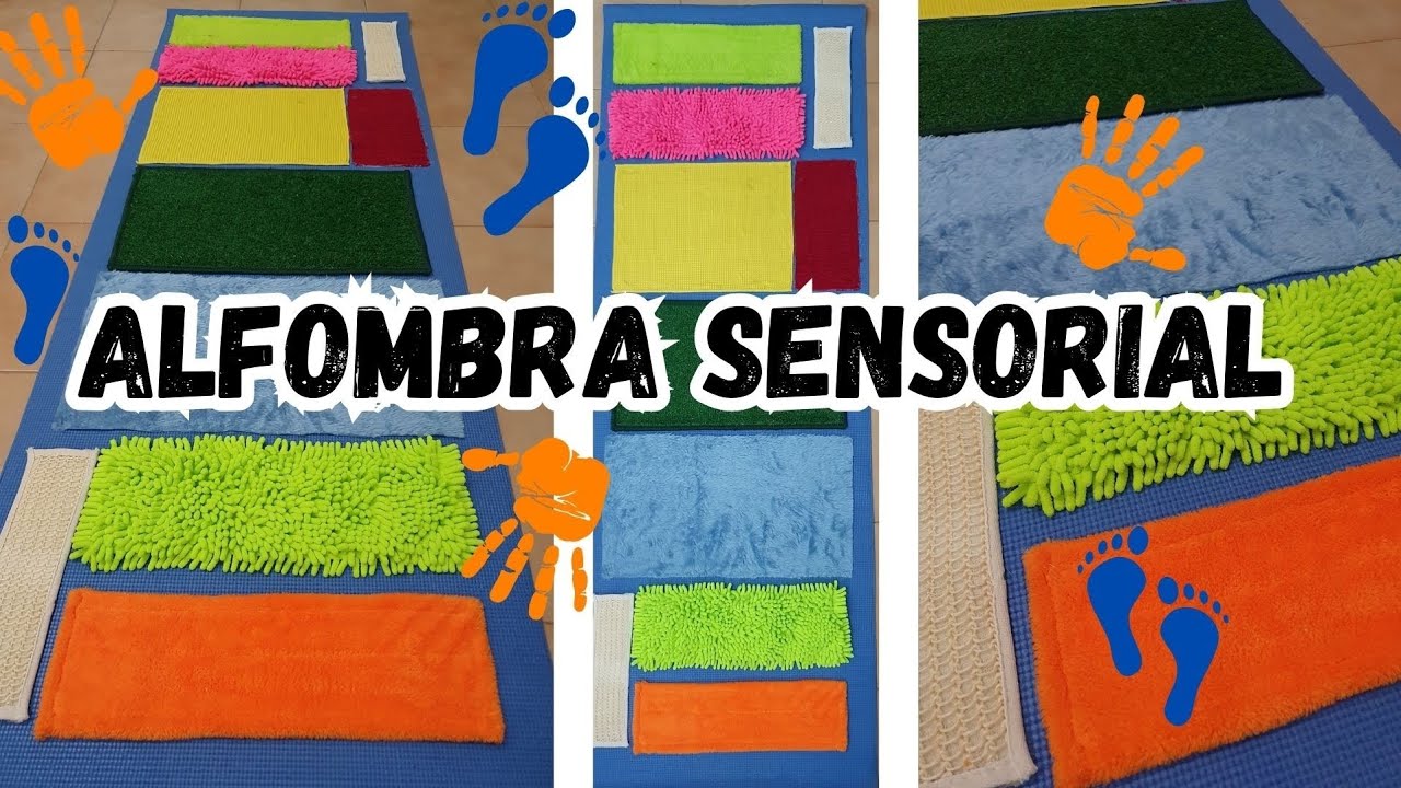 Cómo hacer una ALFOMBRA con texturas para bebés 👶| TAPETE SENSORIAL 👐🦶🧺 ...