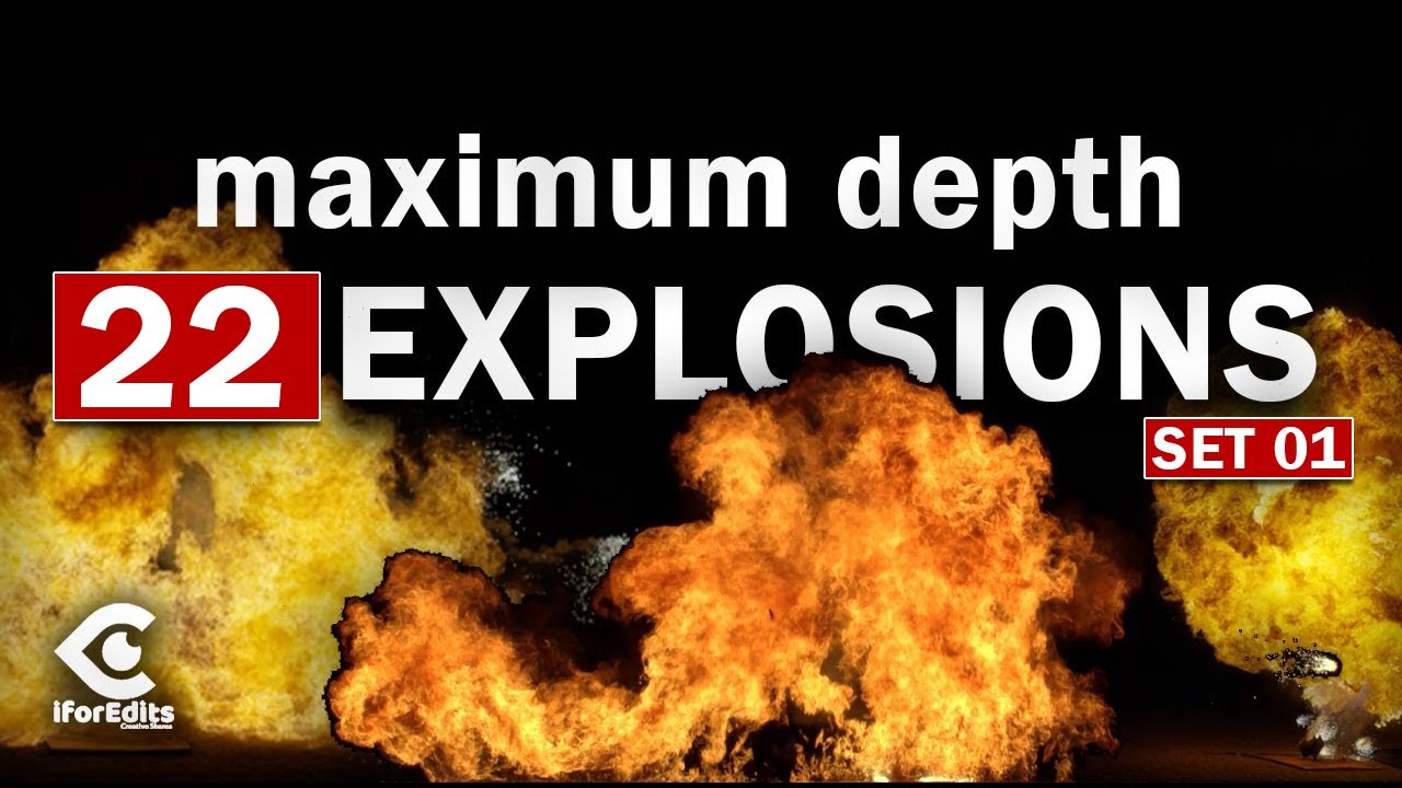 Real Explosion Graphics with Black Screen and Maximum Depth | SET 1 ...
