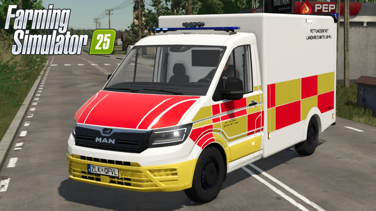 FS25 - MAN TGE AMBULANCE - GERMAN Version - NEW CAR MOD for Farming ...