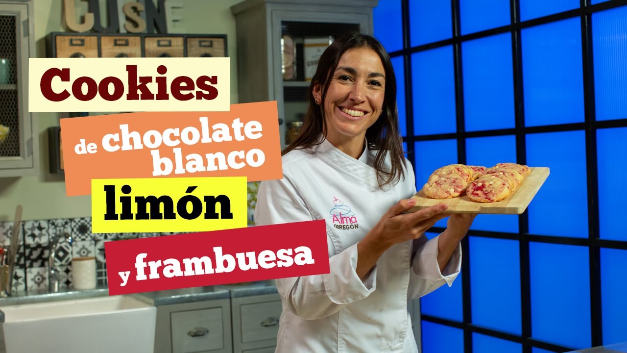 COOKIES DE CHOCOLATE BLANCO, LIMÓN Y FRAMBUESA - YouTube