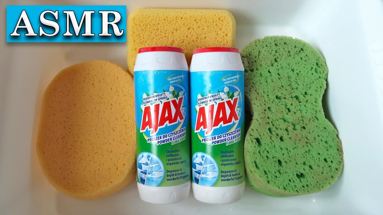 ASMR Ajax + Water Sponge Squeezing 🤤 The BEST Smelling Powder - YouTube