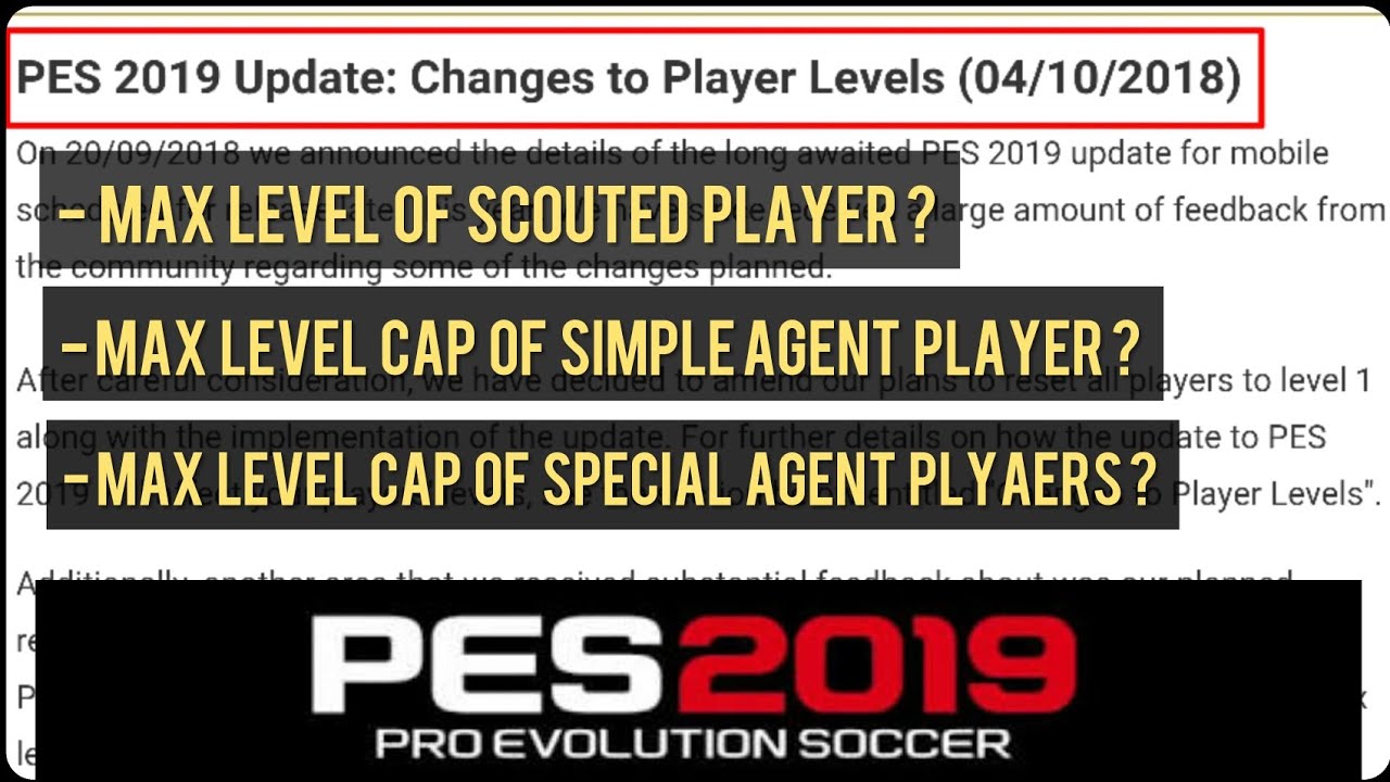 New Updates in Player's level - PES 2019 Mobile | Good News ! - YouTube