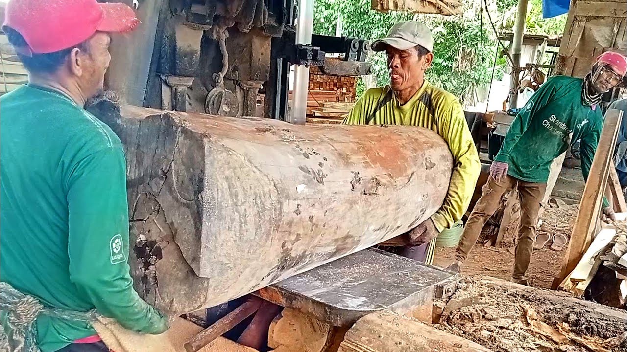 Kayu nya pecah dan banyak terbuang - YouTube