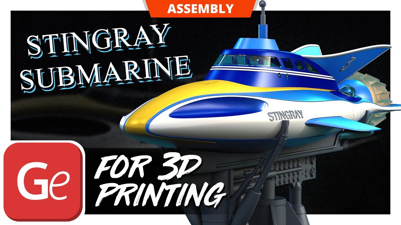 Stingray Submarine STL files for 3D printing | Assembly by Gambody ...