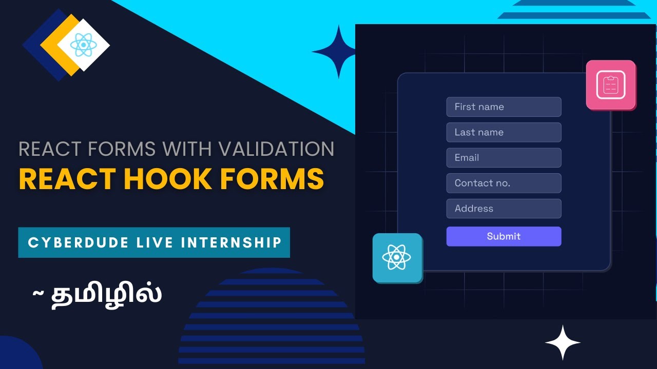 🔴day 100 Validating Forms In Reactjs React Hook Form Cyberdude Live Internship Youtube 8693