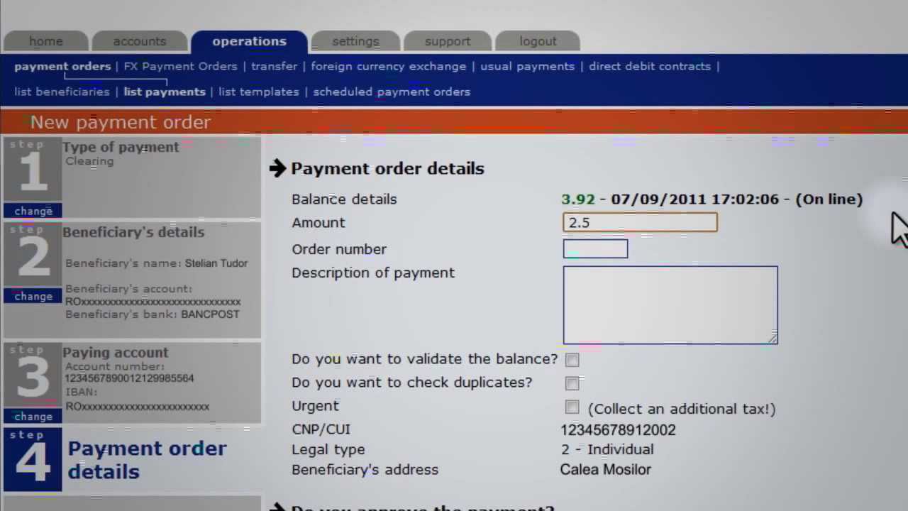 Fastbanking - Create Payment Order in LEI - YouTube