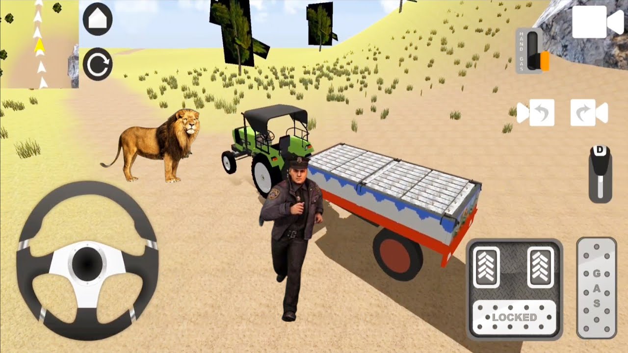 Lion Attack Offroad Tractor Driver - YouTube