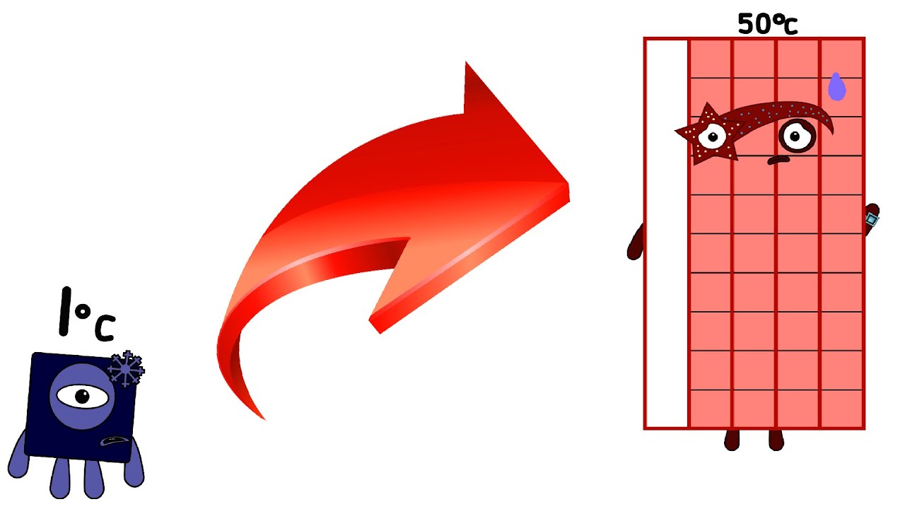 Numberblocks full season TemperatureBlocks Band 1 to 50 - YouTube