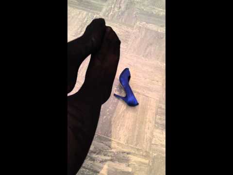 Shoe play and footplay in my lovely legs black pantyhose :-)