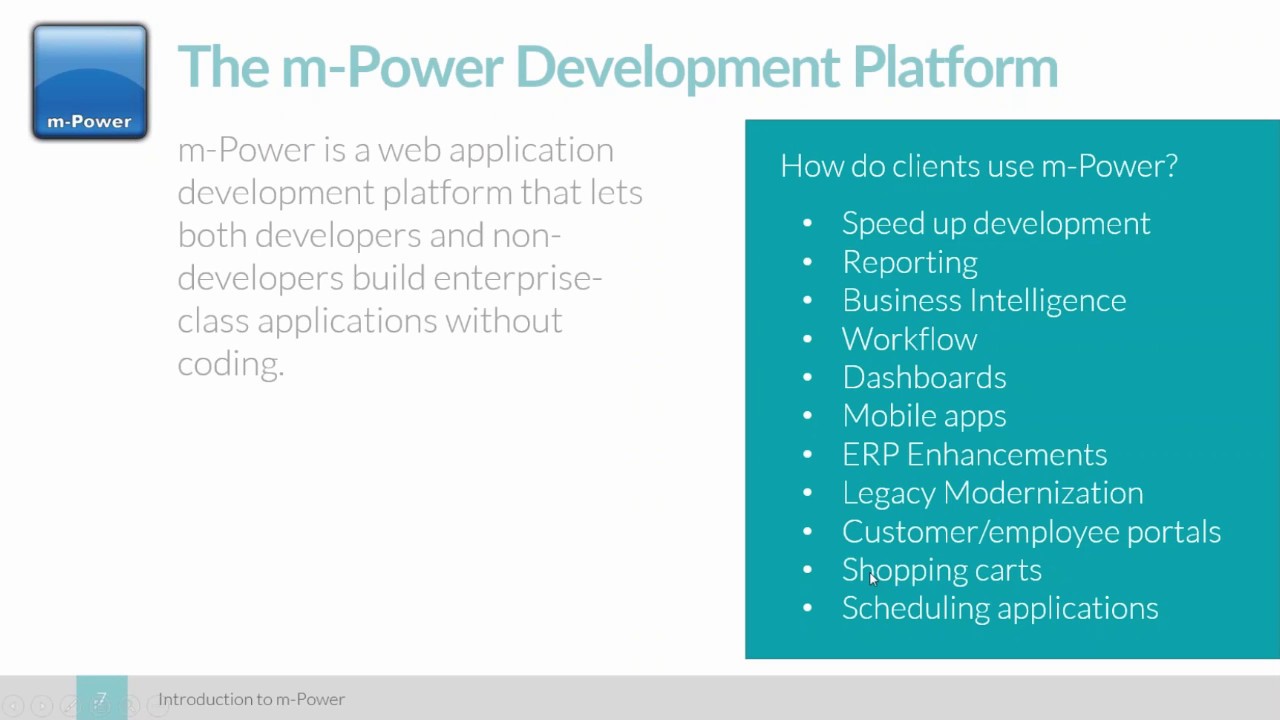 Introduction to the m-Power Development Platform - YouTube