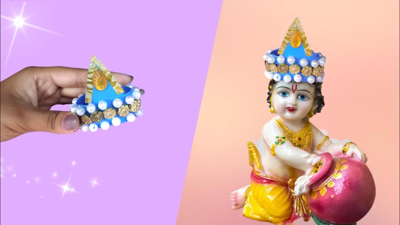 How to make a beautiful gopal mukut with paper/Homemade Gopal Mukut ...