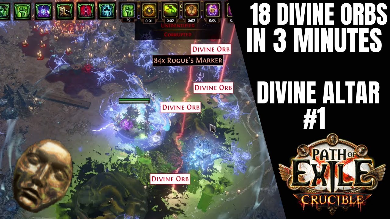 18 Divine Orbs in 3 Minutes - Divine Altar #1 - Path of Exile Crucible ...