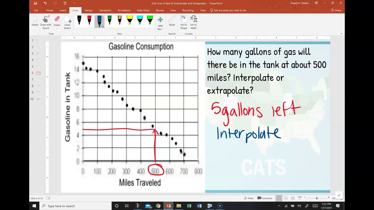9.2b Line of Best fit (Interpolate and Extrapolate) - YouTube
