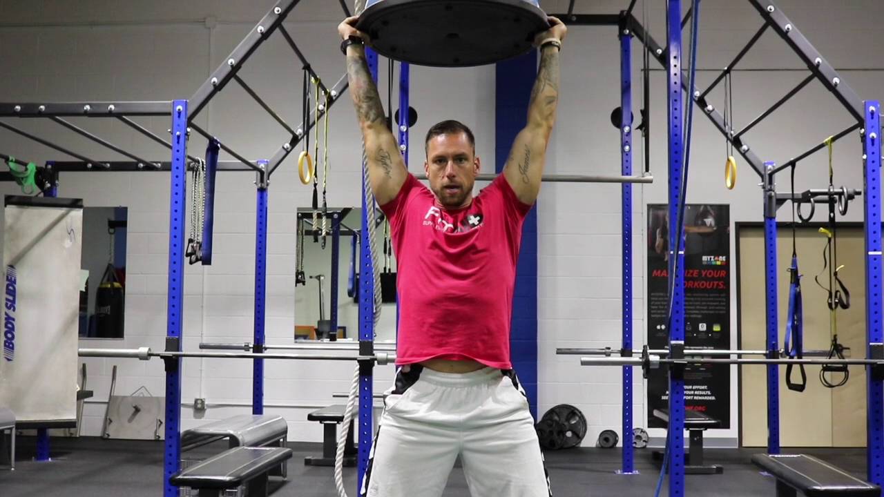 BOSU Ball Core Kickout Overhead Press - YouTube