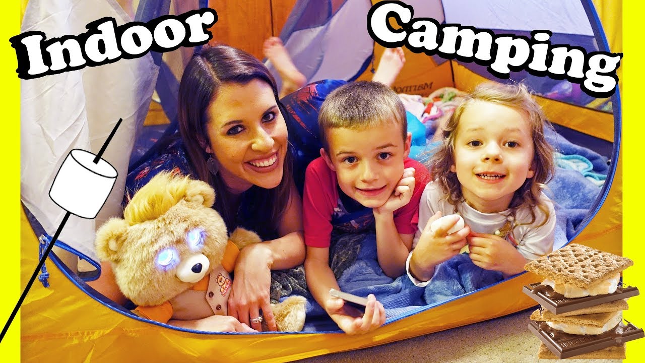 INDOOR CAMPING With TEDDY RUXPIN!!! Smores & Story Time With The ...