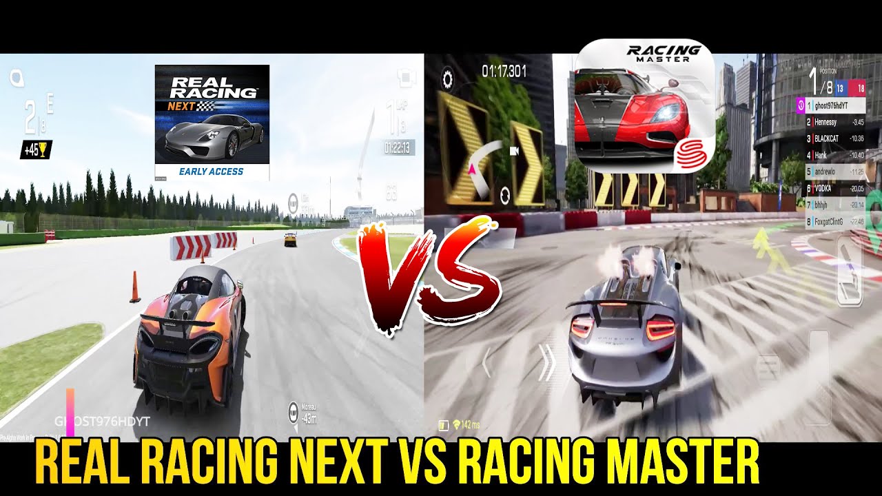 REAL RACING NEXT VS RACING MASTER COMPARISON GAMEPLAY ANDROID ULTRA ...