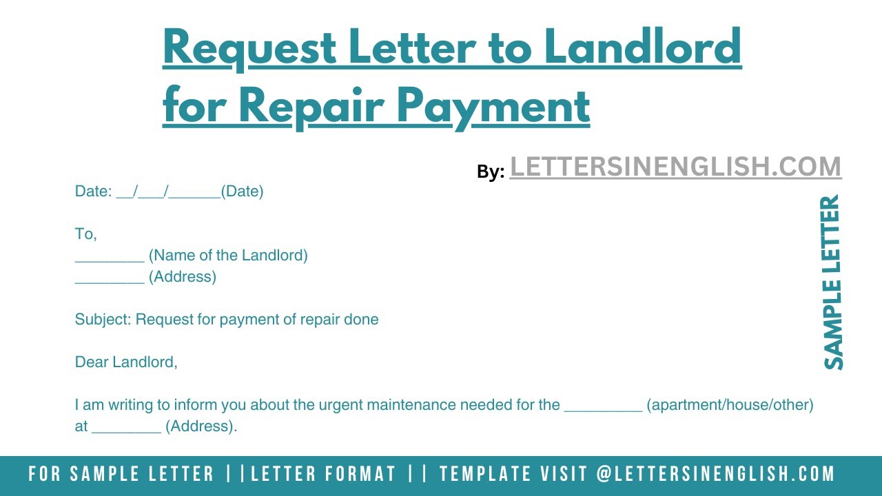 Request Letter To Landlord For Repair Payment - YouTube