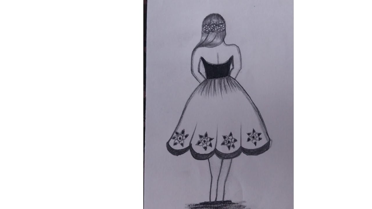 How To Make Beautiful Girl Back Side Drawing. Very Easy And Simple ...