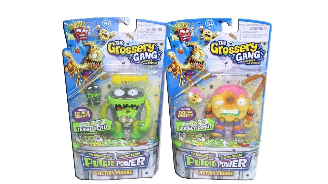 The Grossery Gang Putrid Power Action Figure Unboxing Trash Head and ...