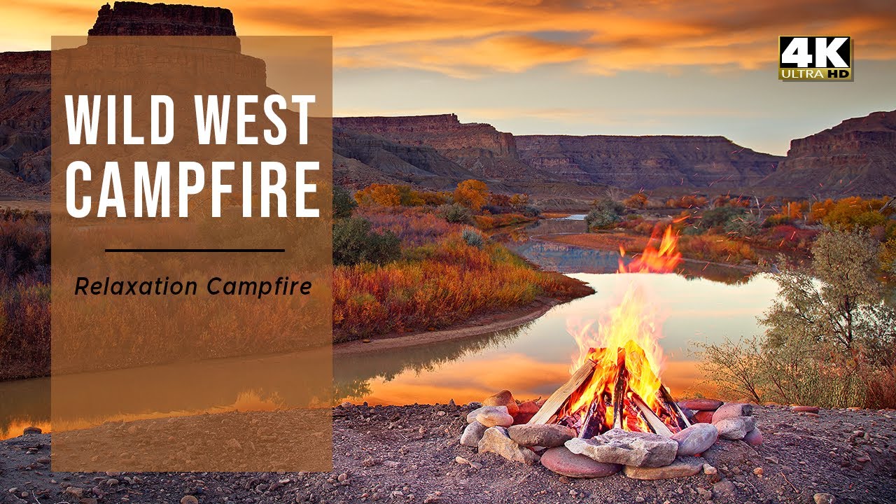 Cozy Campfire in the Wild West: A 10 Hour Relaxing Colorful 4K Visual ...
