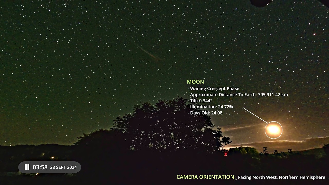 Night Sky Moonrise Time Lapse 4K - September 27, 2024 - YouTube