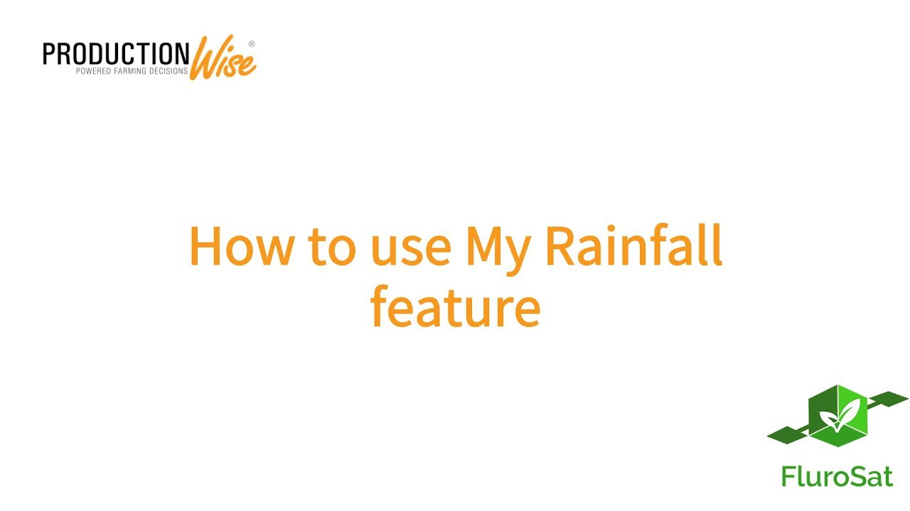 How to use My Rainfall feature - ProductionWise - YouTube