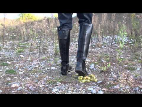 Riding Boots crushing grapes