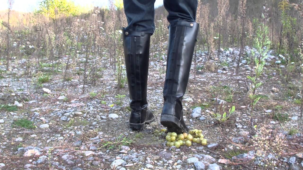 Riding Boots crushing grapes - YouTube