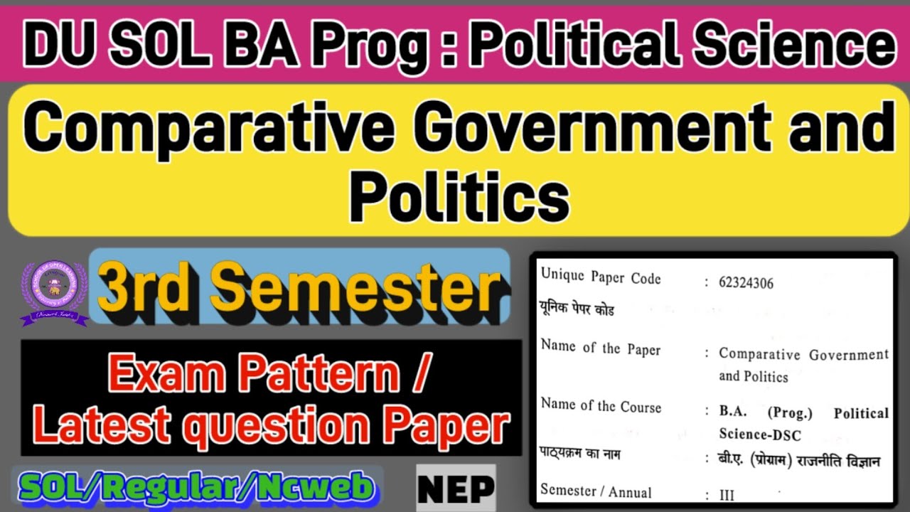 Comparative Government and Politics BA Prog political science 3rd ...