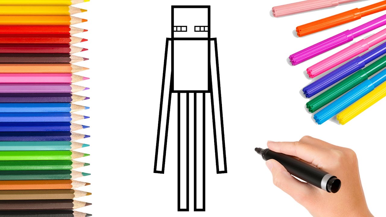 How to Draw Easy Minecraft Enderman? Step by Step - YouTube