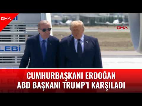 Cumhurbaşkanı Recep Tayyip Erdoğan, ABD Başkanı Donald Trump'ı havalimanında karşıladı