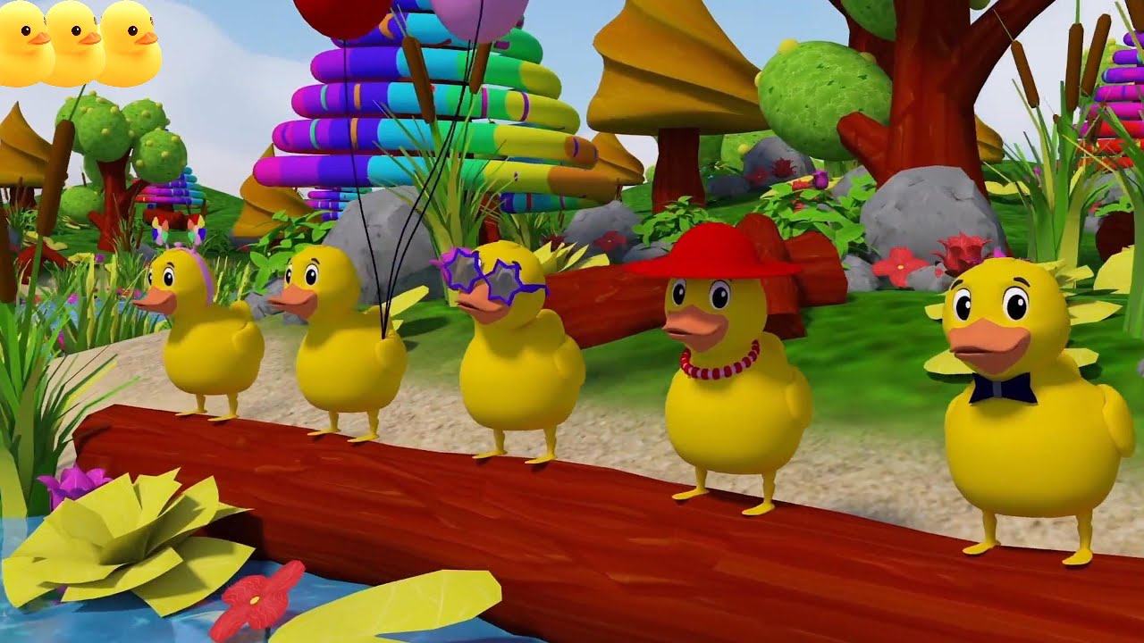 Five Little Ducks | Fun & Educational Nursery Rhyme for Kids! 🦆🎶 - YouTube
