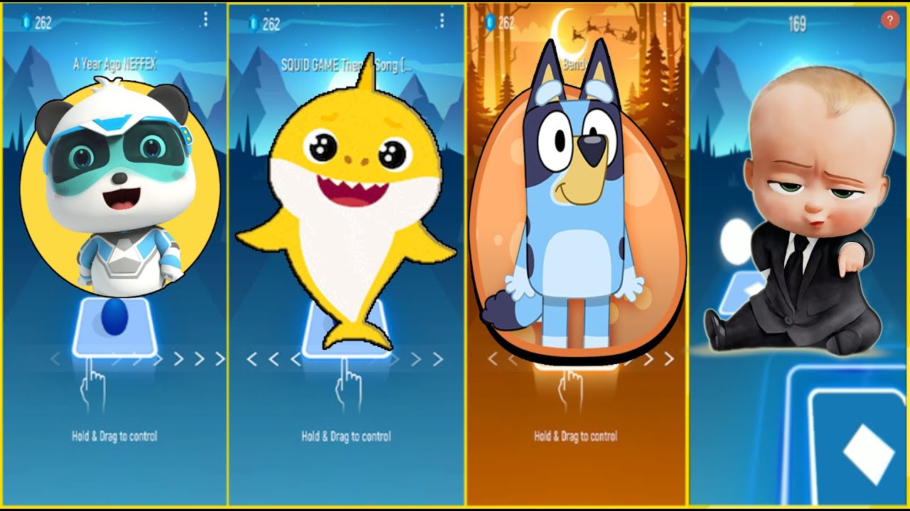 BabyBus - Baby Shark - Bluey - Baby Boss - Tiles Hop EDM Rush - YouTube