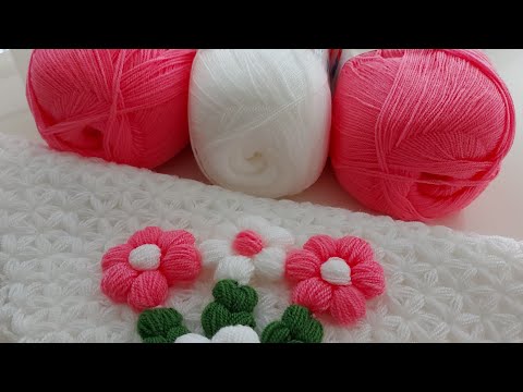 LİF MODELLERİ VE YAPILIŞLARI ~ Puf Çiçekli Takım Kare Lif Yapımı ~ easy crochet lif örgü modeli