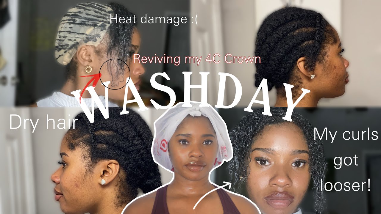 I GOT HEAT DAMAGE?!!! A Type 4C Wash Day | I Haven't Touched My Hair In ...