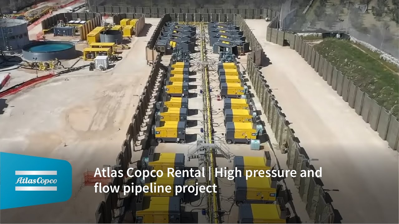 Atlas Copco Rental | High pressure and flow pipeline project - YouTube