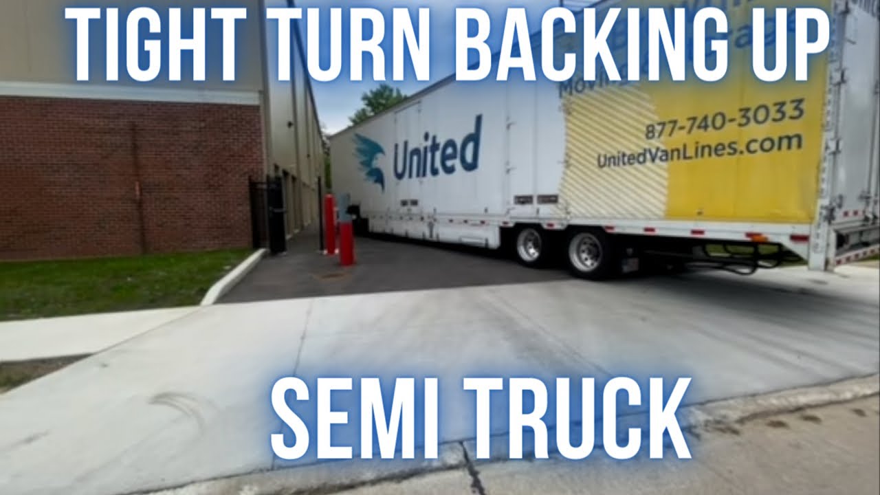 Tight turn backing up semi truck #viral #new #video #tutorial - YouTube