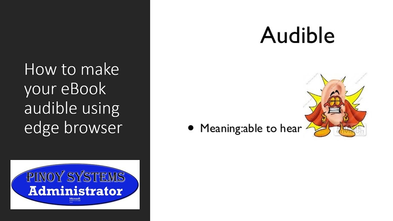 How to make your E-book audible using Microsoft Edge browser - YouTube