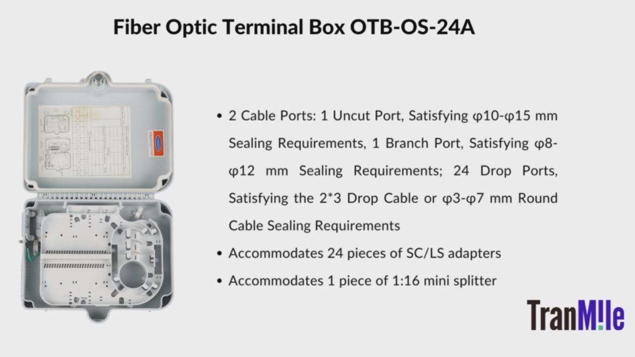 Tranmile Fiber Optic Terminal Box Outdoor OTB OS 24A - YouTube