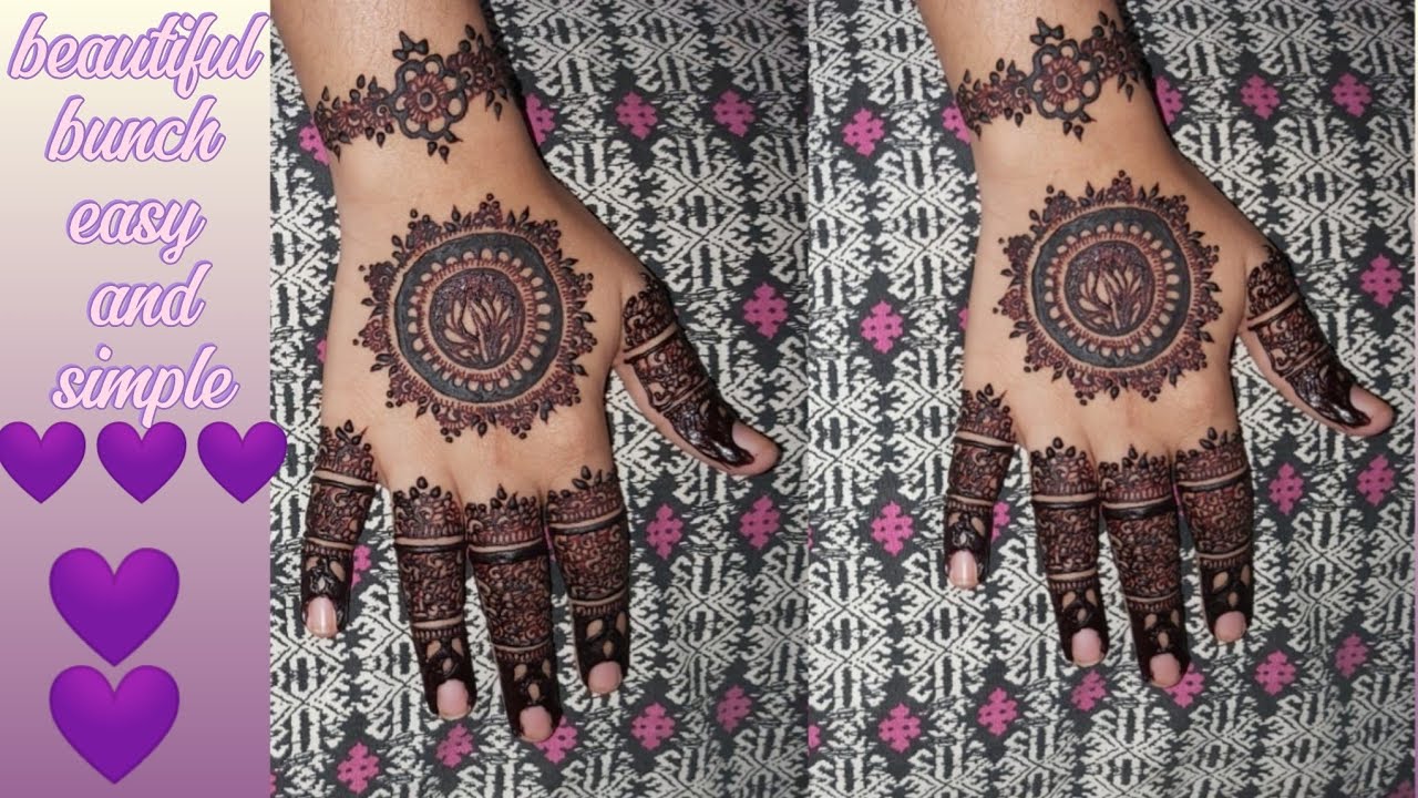 How to create beautifull bunch design with finger Step by step easy and ...