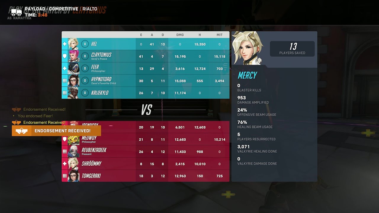 Mercy & Tank 41 Kill / 15k DPS Each Gameplay | Overwatch 2 (no ...