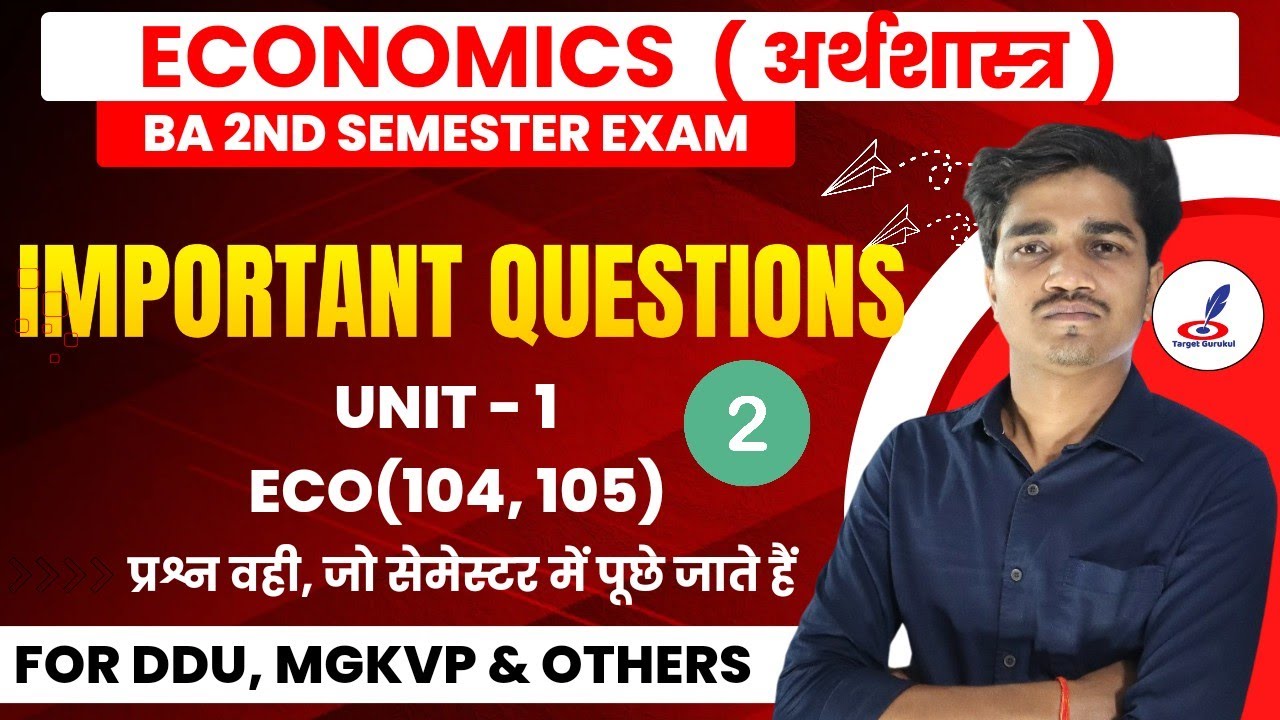 Important Questions Of Economics | BA 2nd Semester Exam 2024 | ECO ...