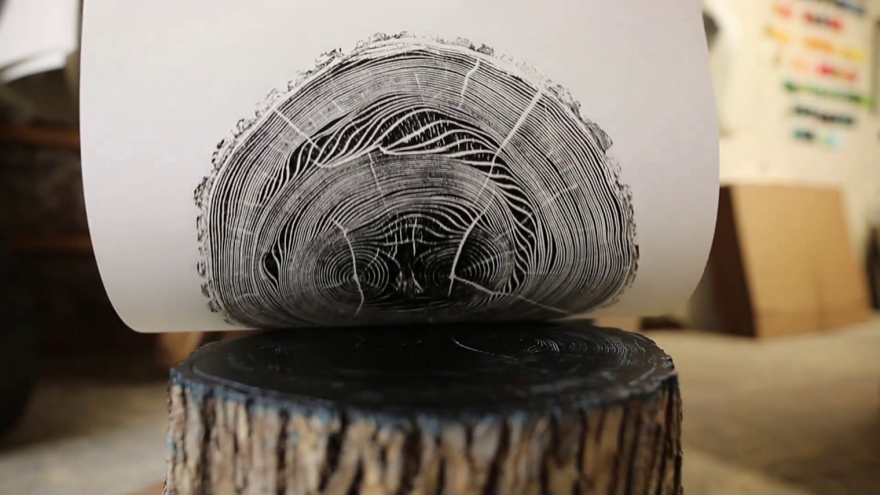 "Hickory" Woodcut - Handpulled relief print - YouTube
