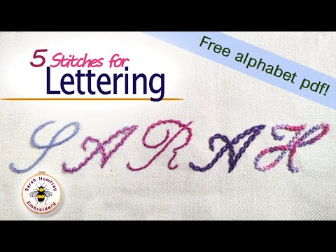 FIVE stitches for embroidered lettering tutorial