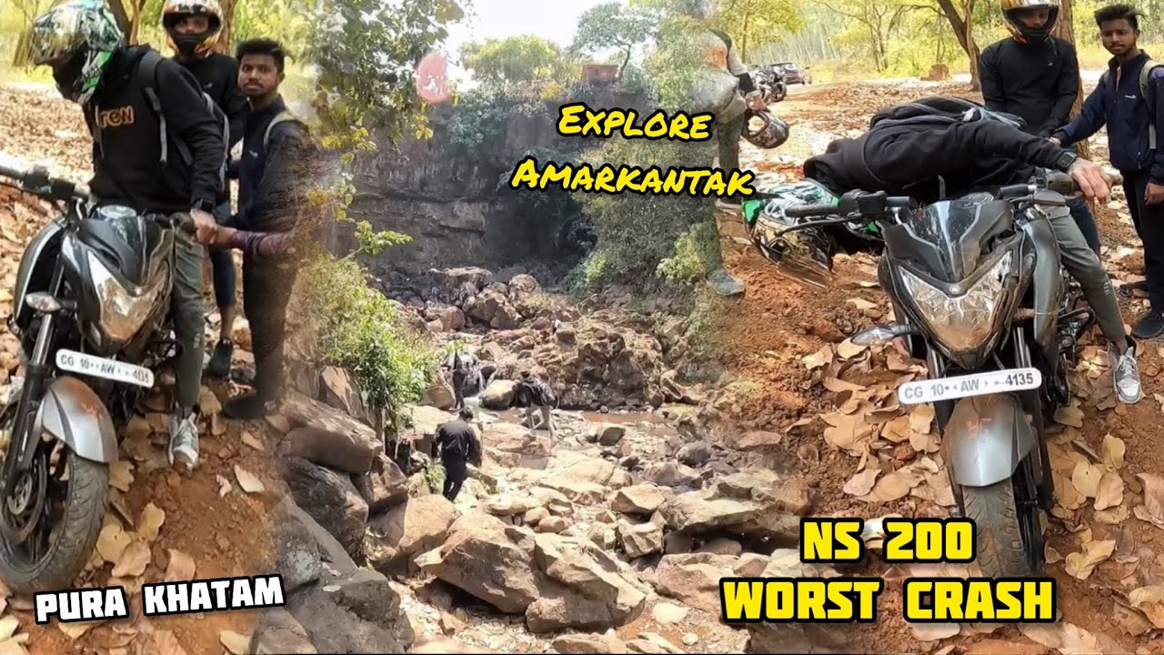 NS 200 Worst Crash 😨 | explore Amarkantak | Bilaspur To Amarkantak Ride ...