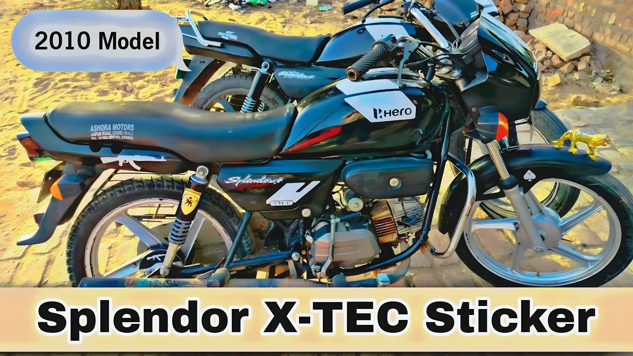 Splendor X-Tec Sticker Installation || स्प्लेंडर के नए मॉडल के स्टिकर ...