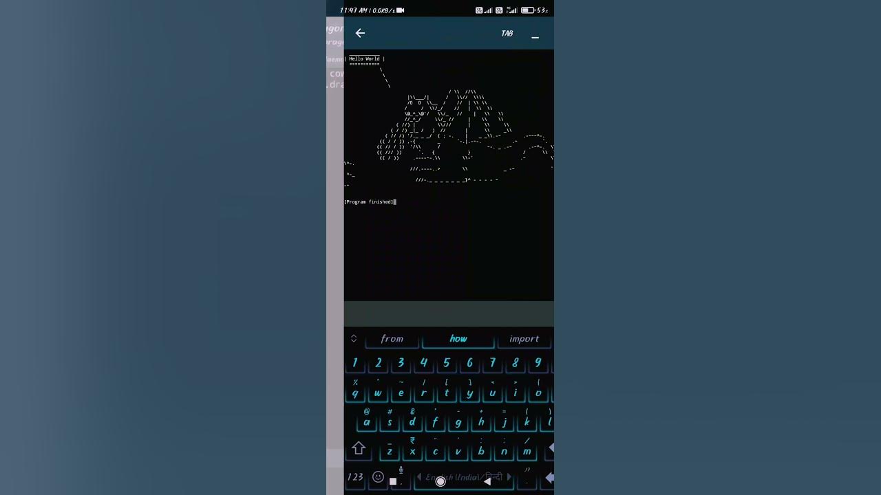 Dragon Cowsay Python Code Pydroid 3 Shorts Cowsay Python Programming Youtube