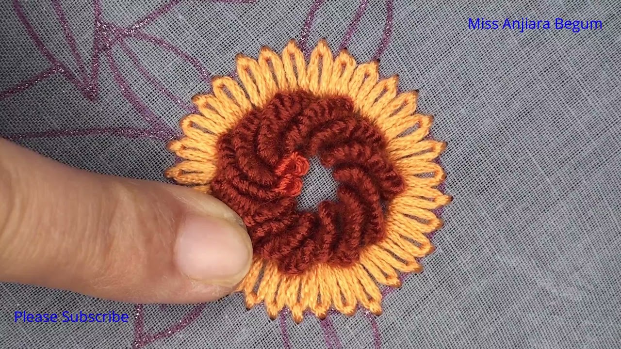 Flower Embroidery with Different Stitches, Three Different Stitched ...