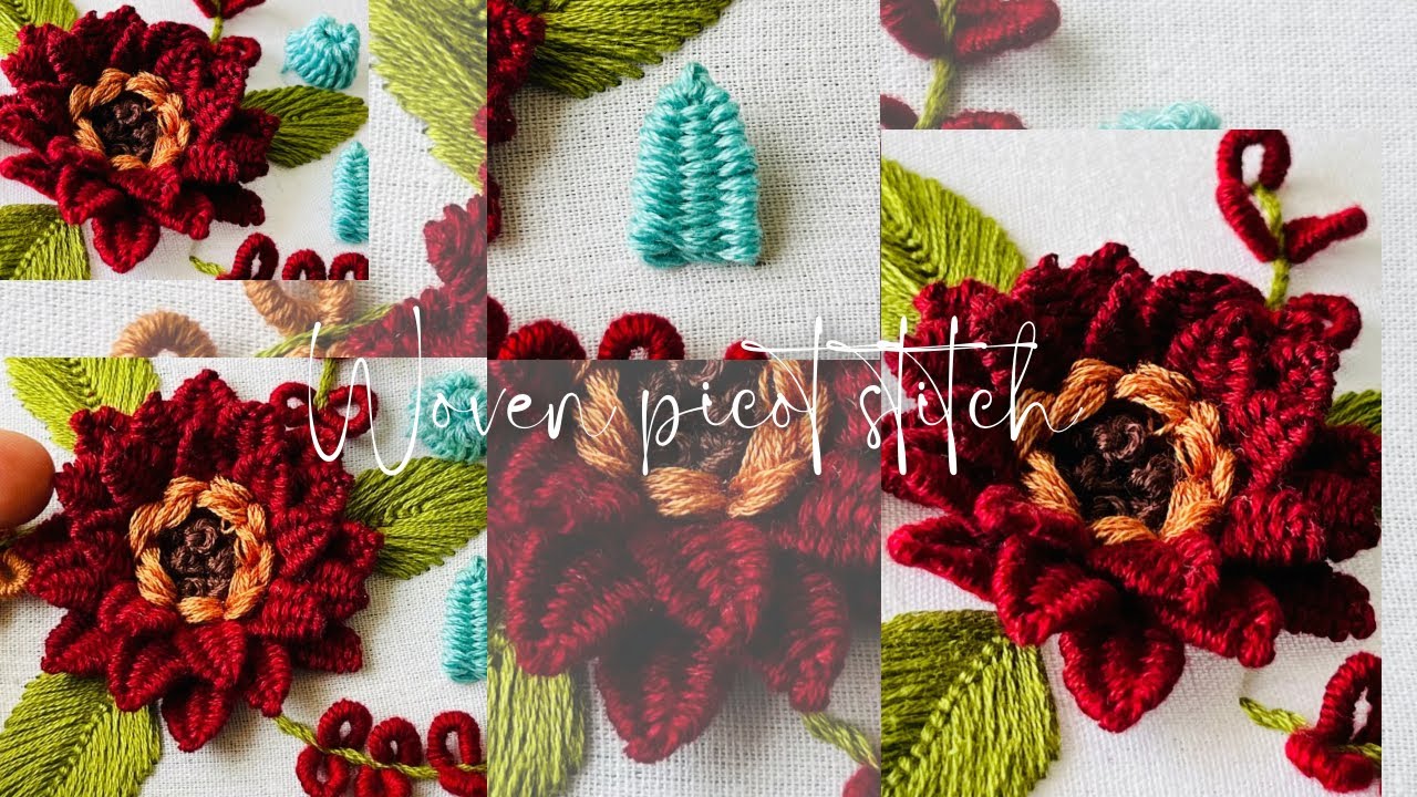 WOVEN PICOT STITCH TUTORIAL …. Its application * Beautiful flower ...