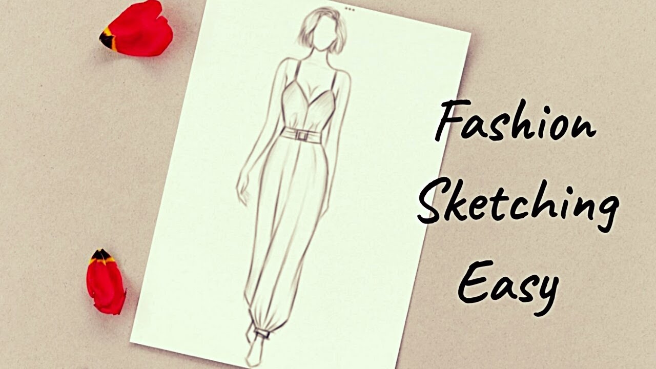 Fashion Sketching Easy | How to draw Clothes on Body | How to draw a ...
